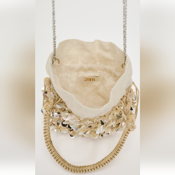 Zara | Bags | Zara Beaded Mini Bucket Bag | Poshmark